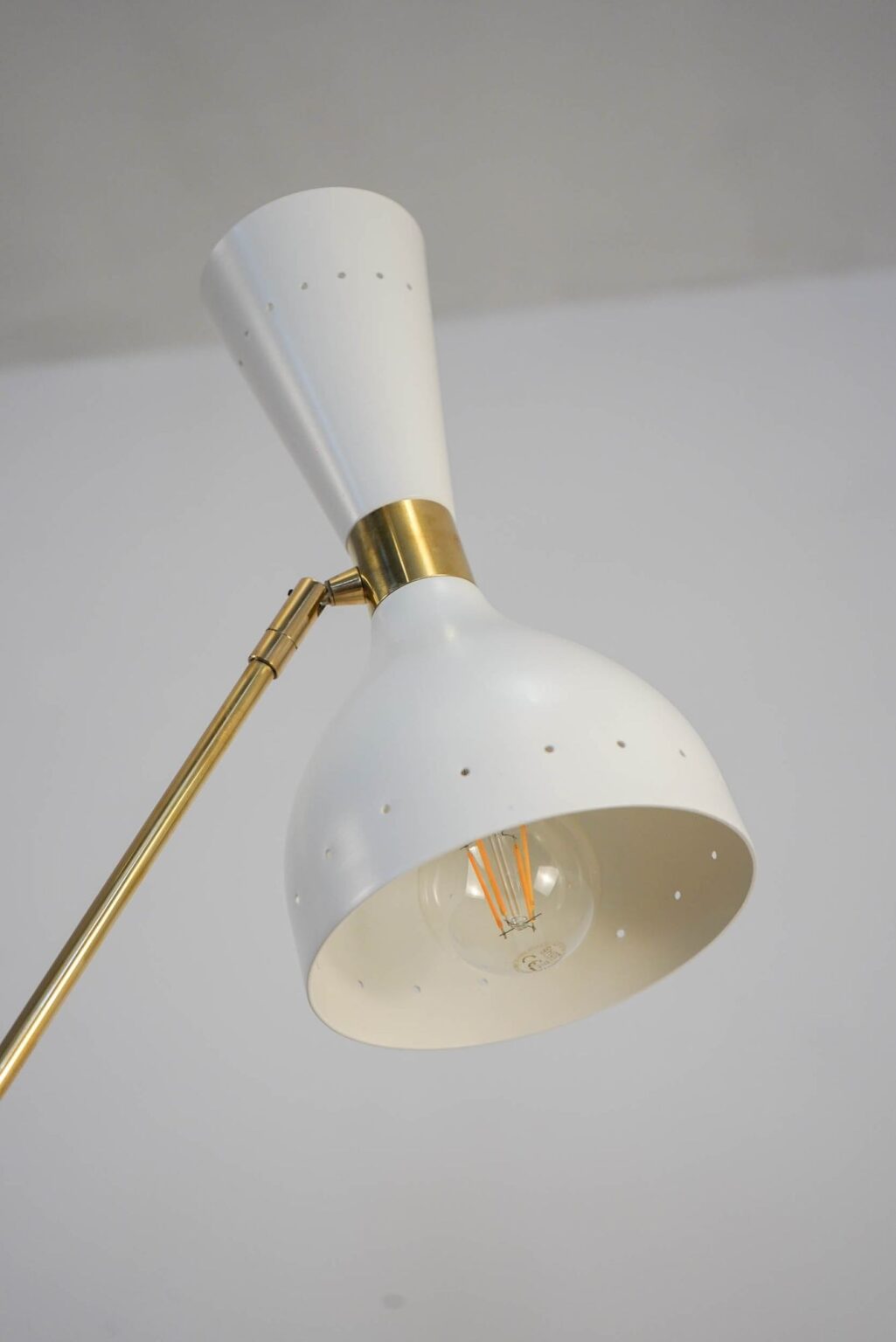 Contrappeso Terra, Brass Floor Lamp , Pivoting Three-Arm with twin ...