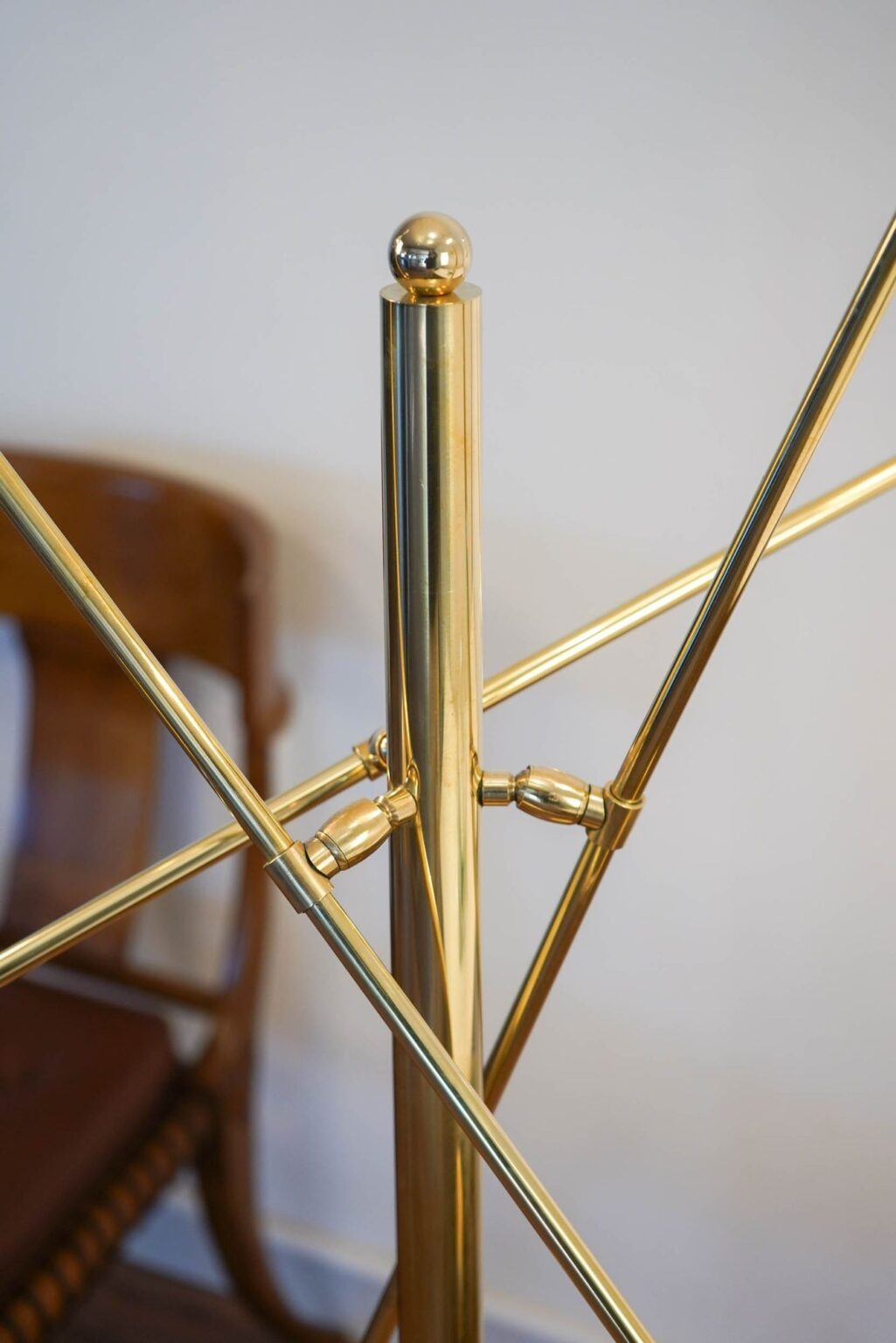 Contrappeso Terra, Brass Floor Lamp , Pivoting Three-Arm with twin ...